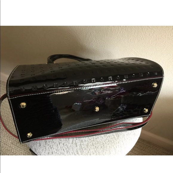 Arcadia | Bags | Arcadia Black Python Sides Patent Leather Italian ...